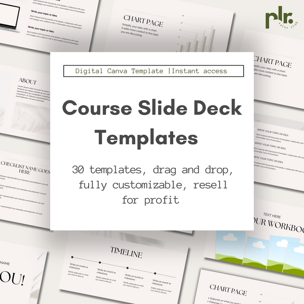 Light Pink Minimalistic Course Slide Deck Canva Templates – PLRsalesclub